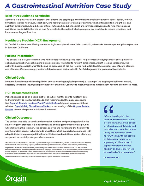 Gastrointestinal Nutrition Resources for Practitioners | Orgain Health ...